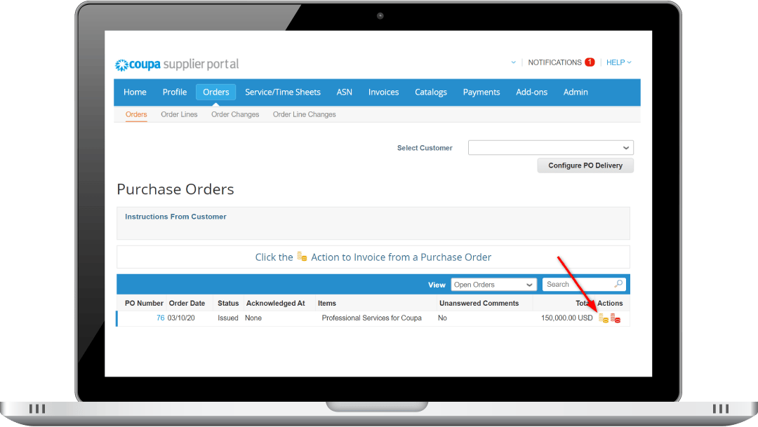 Access Zscaler Purchase Orders through Coupa