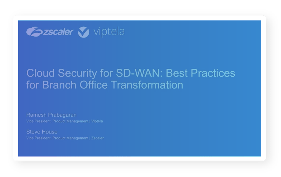 Cisco SD-WAN and Zscaler | Partner Solutions